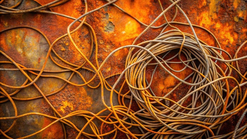 Intricate Tangled Wire on a Rusty Metallic Surface a Study in Oxidation ...