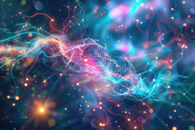 Intricate Tapestry of Merging Human and AI Minds AIG60 Stock Image ...