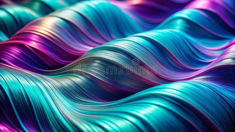 Intricate Teal and Purple Wave Patterns a Macro Exploration of Abstract ...