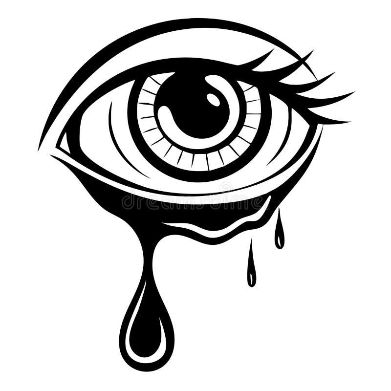 Intricate Tear Dripping Eye Illustration for Unique Tattoo Designs and ...