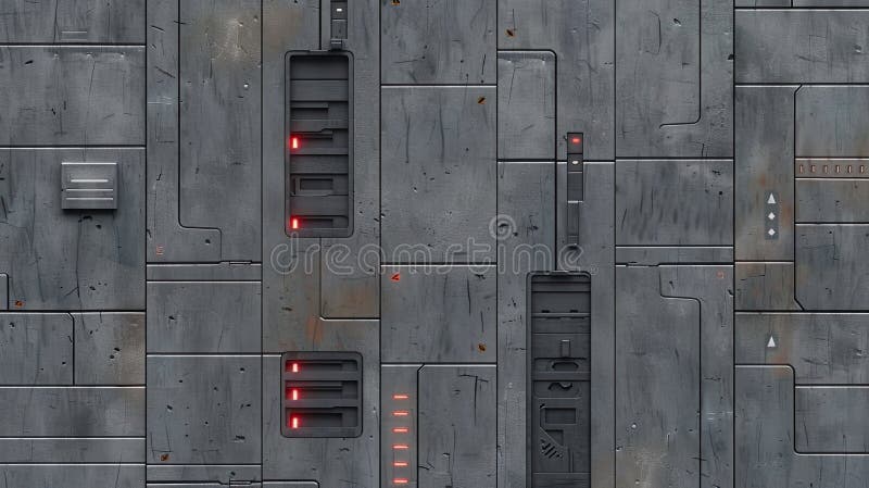 Intricate Tech Panel Showcasing Advanced Machinery. Stock Illustration ...