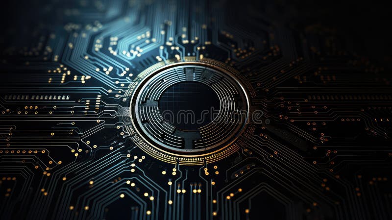 Intricate Technology Background Circle Stock Illustration ...