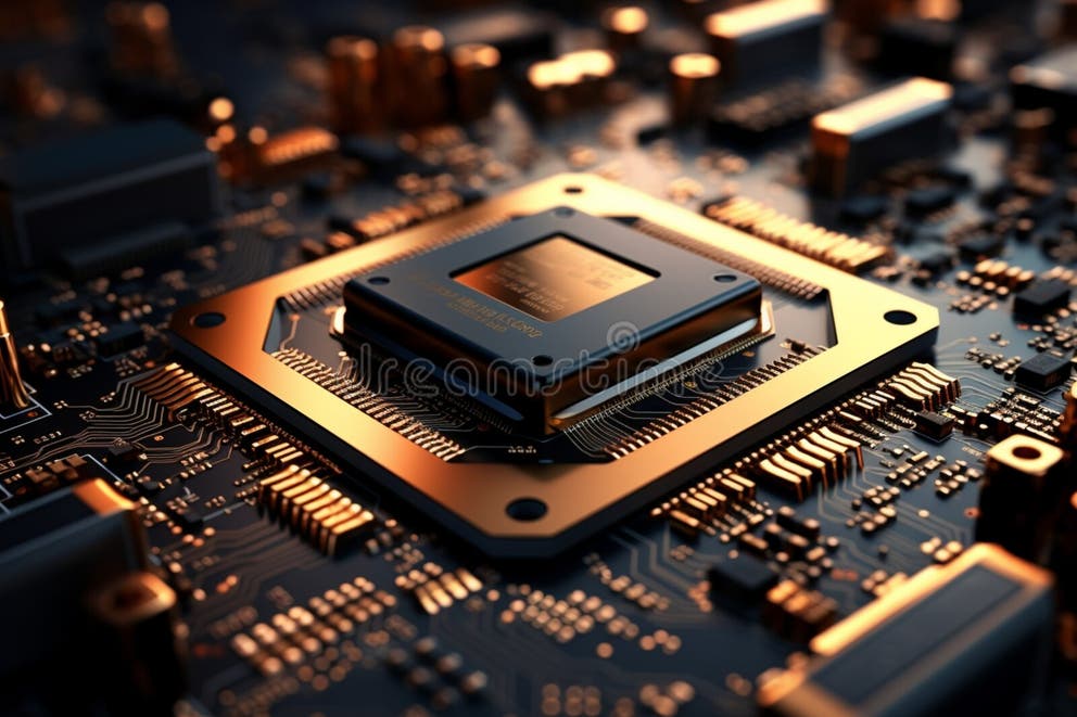 Intricate Technology Close Up View of an Advanced AI Processor Stock ...