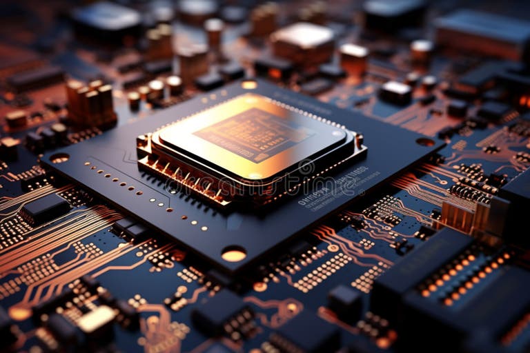 Intricate Technology Close Up View of an Advanced AI Processor Stock ...