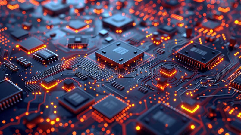 Intricate Technology Computer Chips Design for Tech Concepts. No People ...