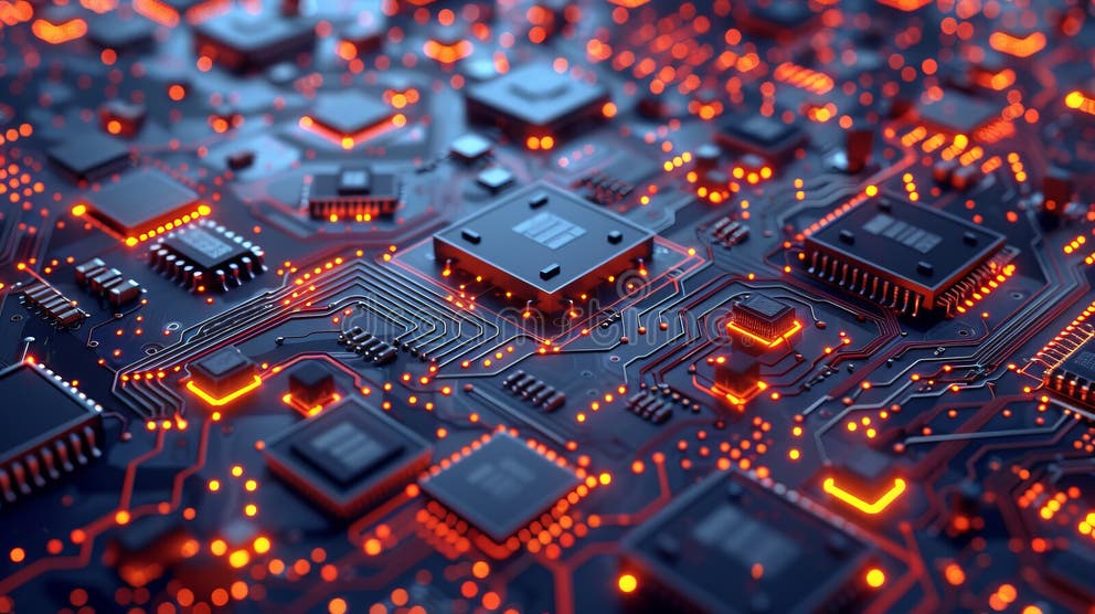 Intricate Technology Computer Chips Design for Tech Concepts. No People ...