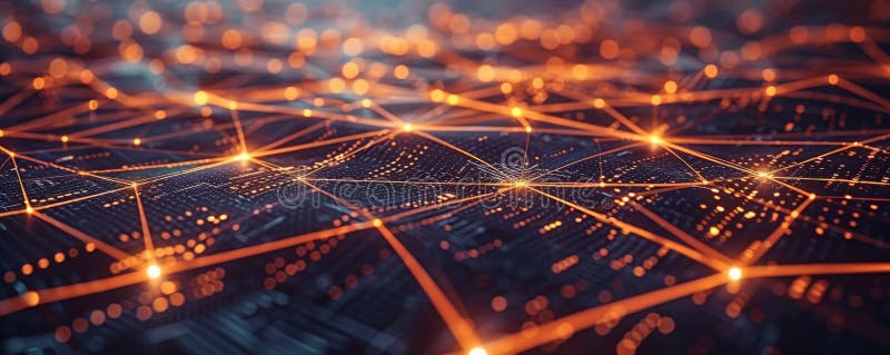 An Intricate Technology Illustration Showcasing a Square Grid, Lines ...