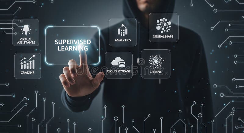Intricate Technology Interface Displaying Virtual Assistants ...