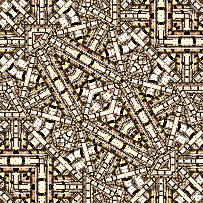Intricate Technology Motif Geometric Seamless Pattern Stock ...