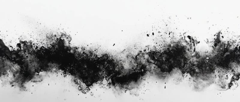 Intricate Texture of Black Ink with Salt Creating Crystalline Patterns ...