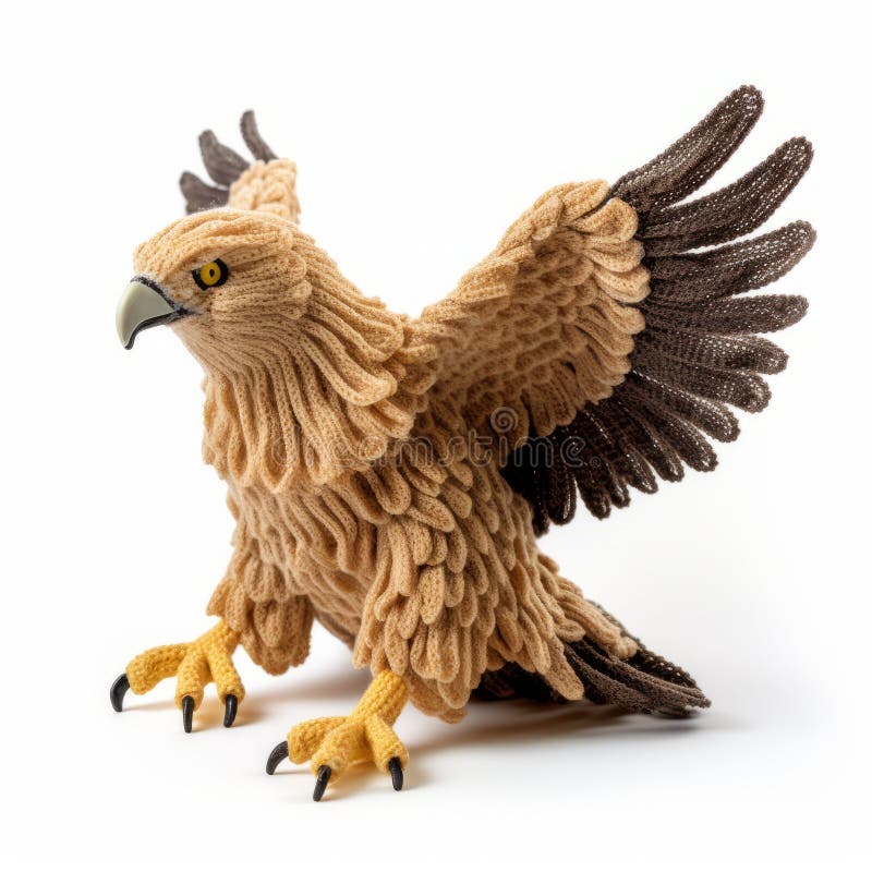 Intricate Texture Eagle Toy: Beige, Light Brown, Dark Beige Modular ...