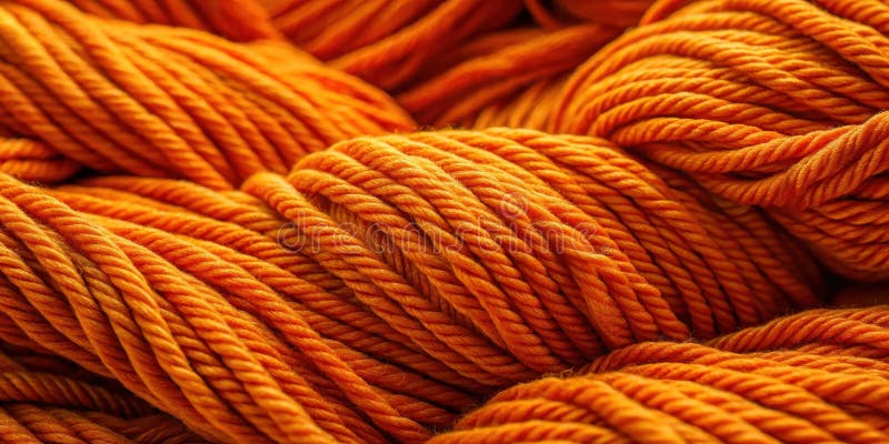 Intricate Texture of Richly Colored Orange Yarn Spools. Generative AI ...