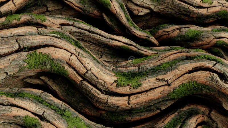 Intricate Textured Wood with Moss, Perfect for Nature Backgrounds Stock ...