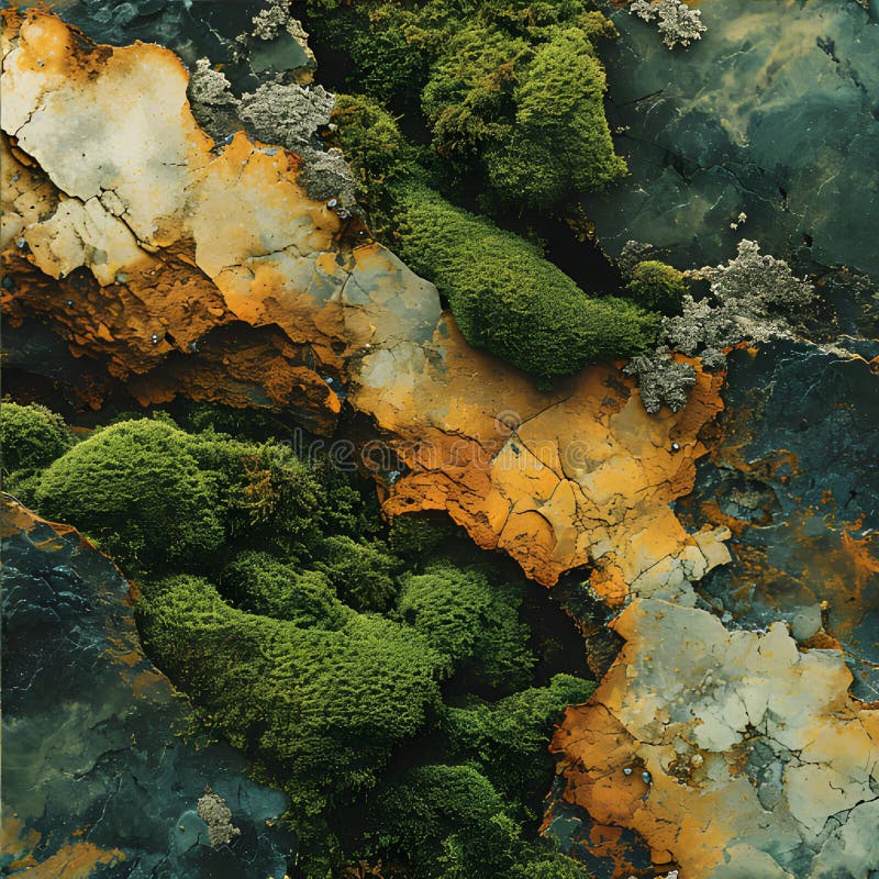 The Intricate Textures of a Moss-covered Stone. AI Generated Stock ...
