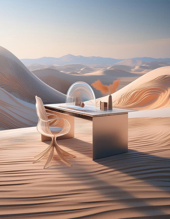 Intricate Textures Patterns Surreal 3D Dune Office Illustration Stock ...