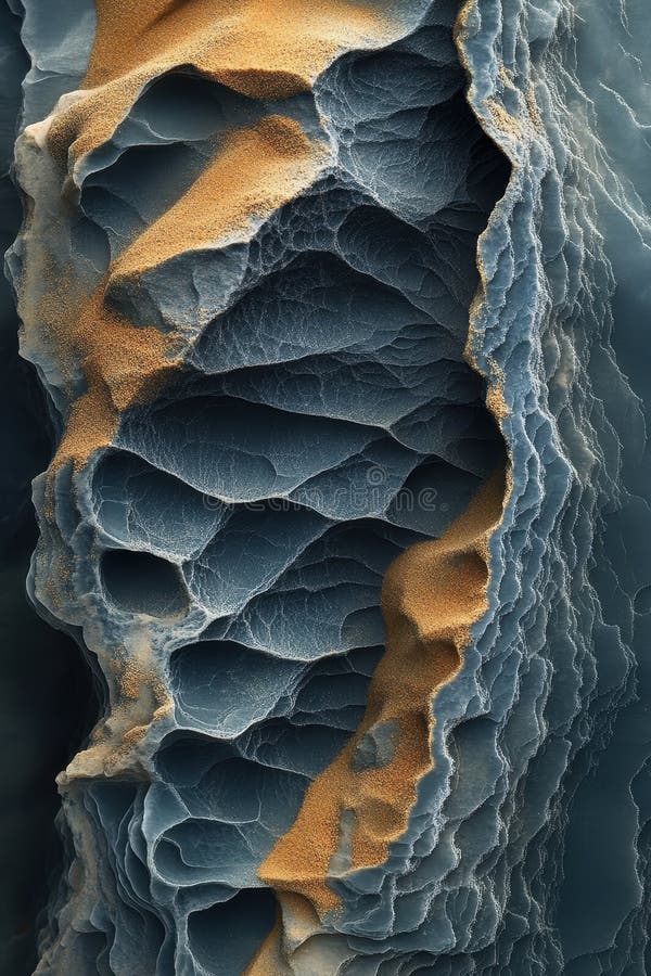 Intricate Textures of Sand Under a Microscope, Featuring Detailed ...