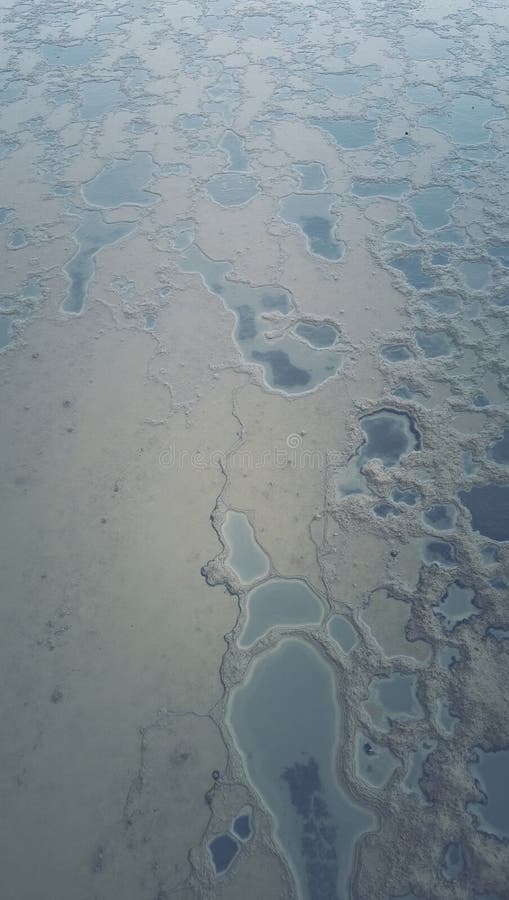 Intricate Tidal Flat Patterns with Reflective Pools and Textured Sand ...