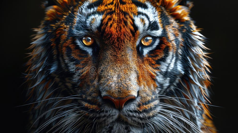 Intricate Tiger Face Pattern: a Complex, Multi-Layered Interlocking ...