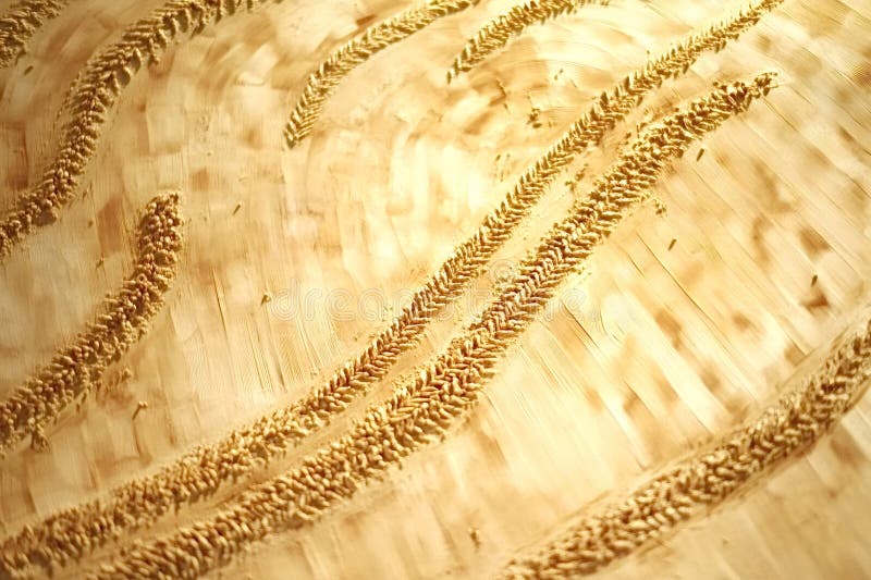 Tire Tracks Carving Creating Concentric Circles on Wooden Surface Stock ...