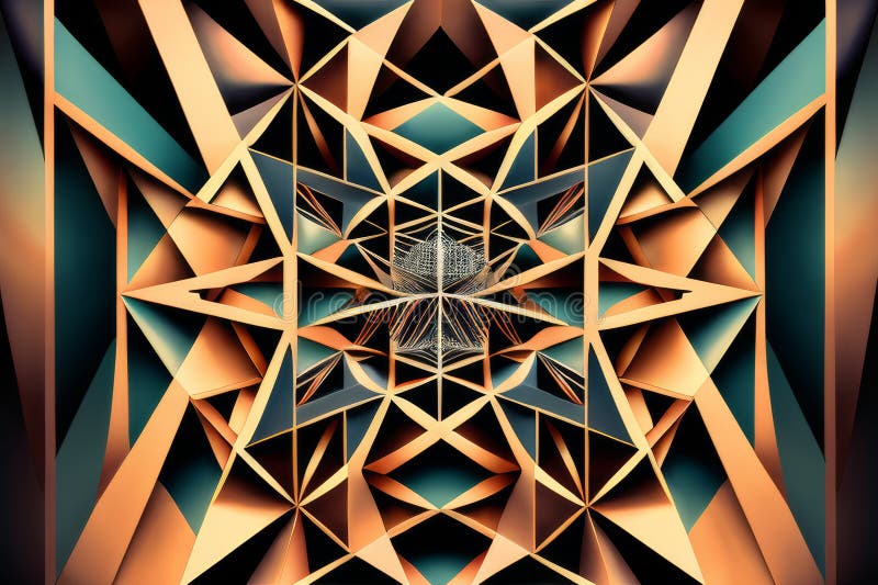 Intricate Topaz Abstract Art Featuring Geometric Patterns and Depth ...