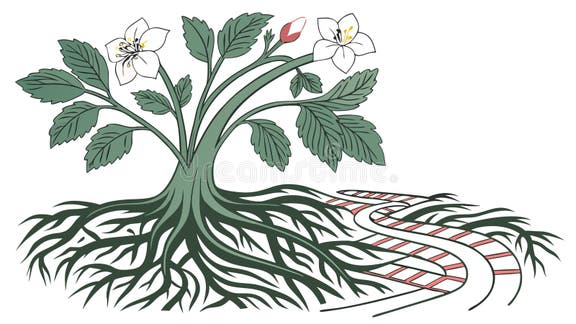 Intricate Tree Root System Spreading Wide, Vector Design Generative AI ...