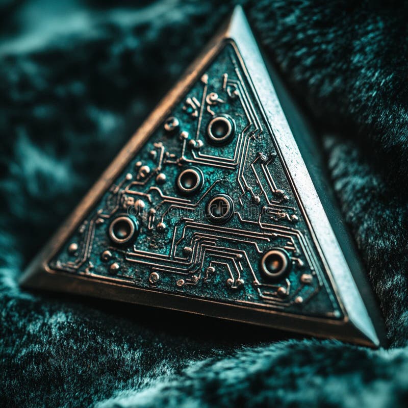 Intricate Triangle-Shaped Circuit Board Design with Unique Patterns and ...