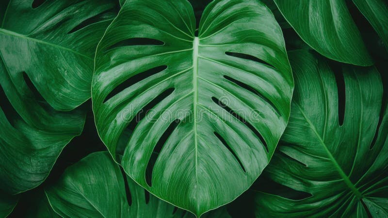 Intricate Tropical Leaf Patterns: a Lush Botanical Display Stock ...