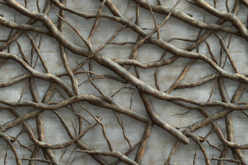 Intricate Twigs Create a Captivating Repeat Pattern on Textured Surface ...