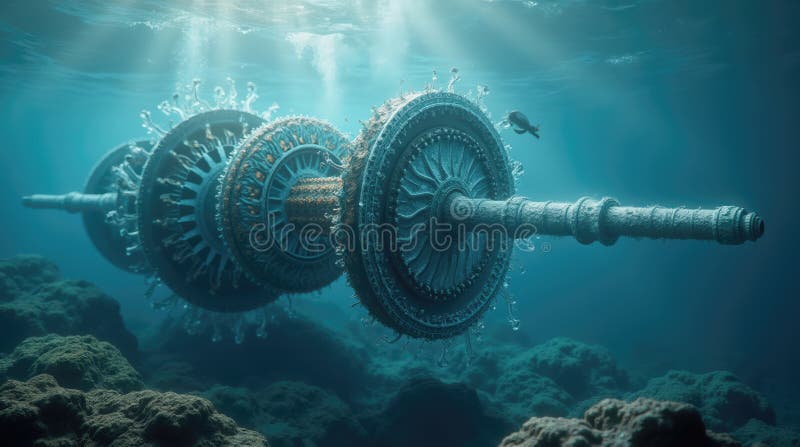 An Intricate Underwater Structure Showcases Detailed Carvings and ...