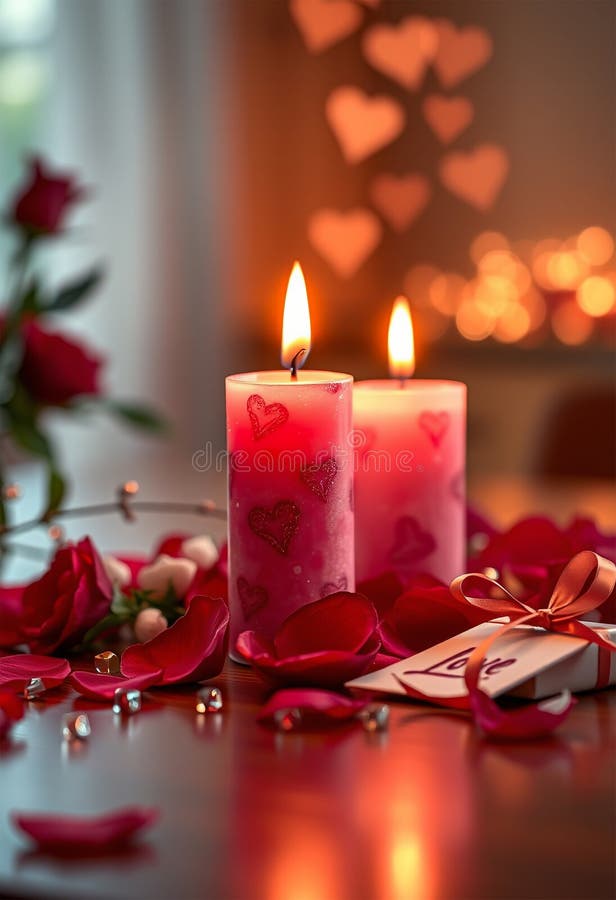 Intricate Valentine S Composition Featuring Rose Petals and a Love Note ...