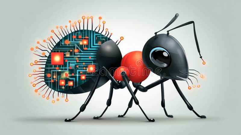 Intricate Vector Illustration of an Ant Carrying a Massive Object a ...
