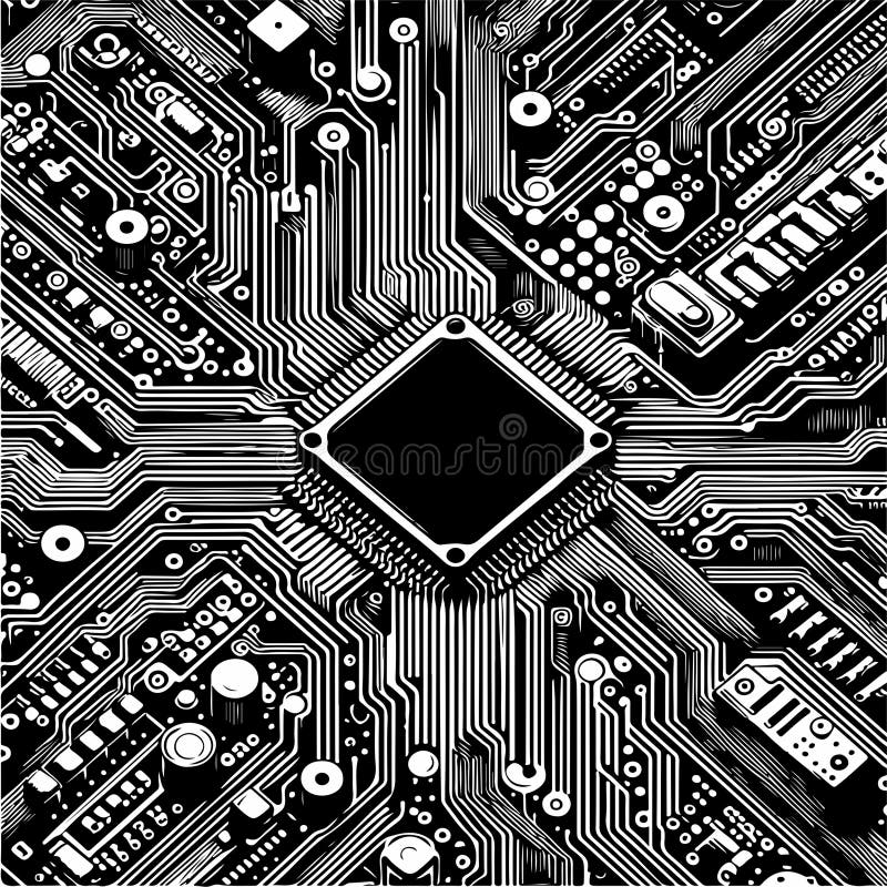 Circuit Board Vector Background Texture Computer Machine Technology ...