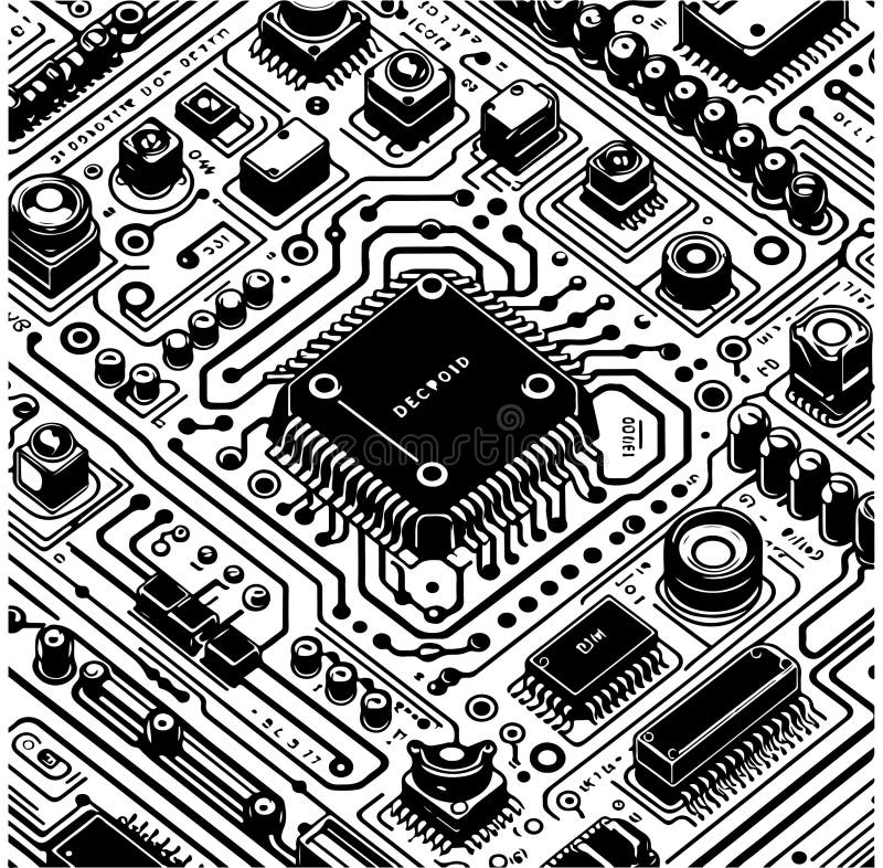 Circuit Board Vector Background Texture Computer Machine Technology ...