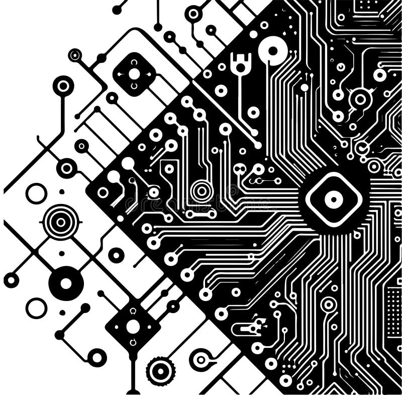 Circuit Board Vector Background Texture Computer Machine Technology ...