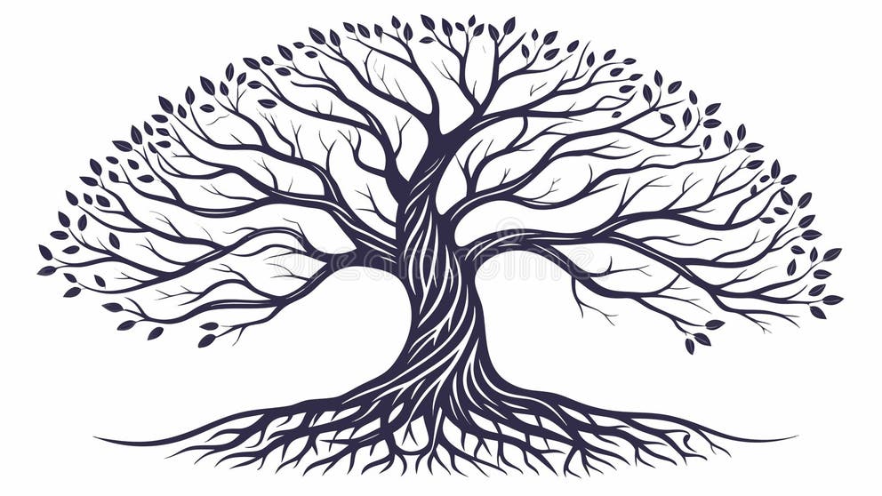 Intricate Twisted Tree Root Structure Stock Illustrations – 75 ...