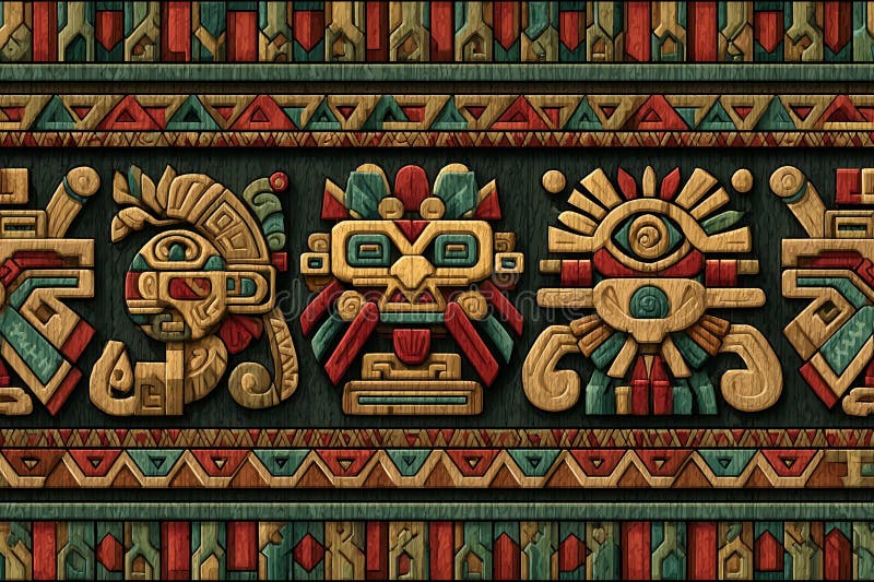 Intricate Vector Pattern Inspired by Ancient Aztec Art Showcasing ...