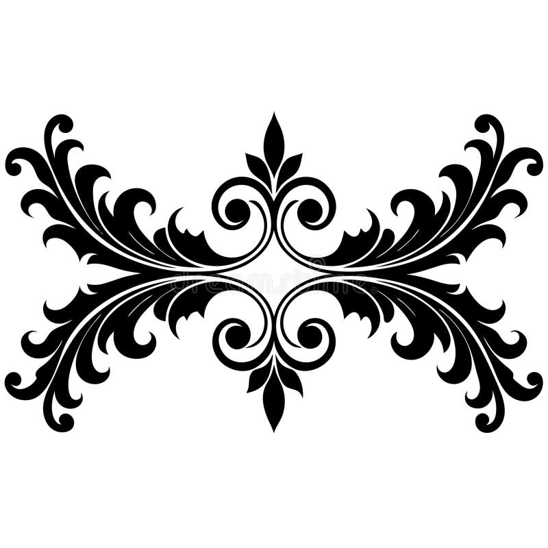 Intricate Vector Victorian Baroque Divider with Modern Touches Stock ...