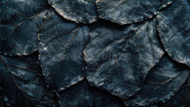 Intricate Vein Patterns on Dark Grey and Black Leaves Texture Stock ...