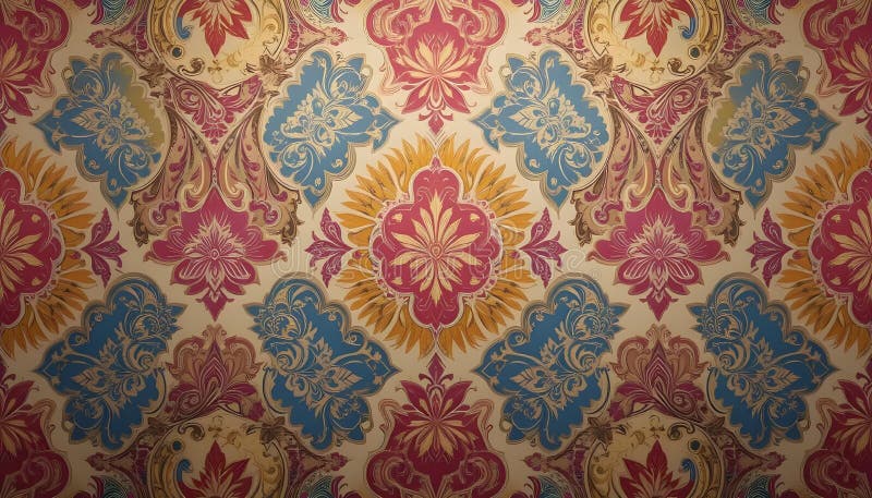 Intricate and Vibrant Brocade Wallpaper Featuring Luxurious Patterns ...