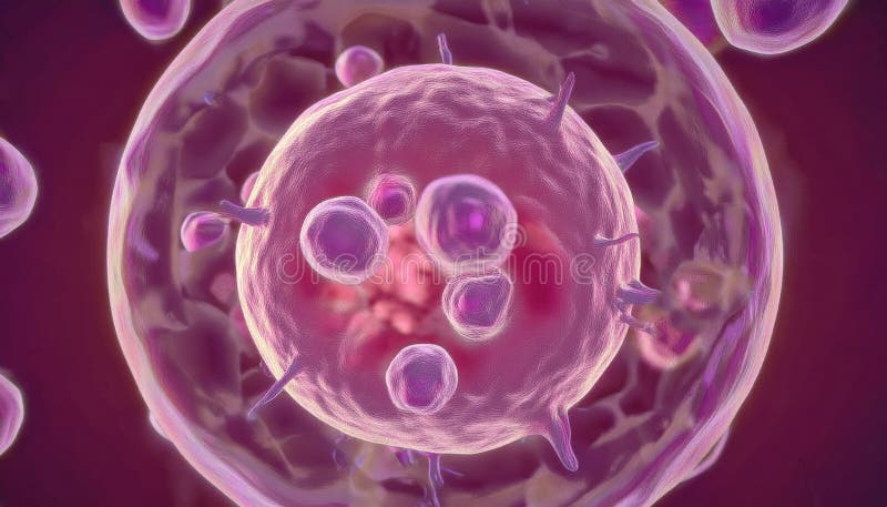 Intricate View of a Cell Showcasing Stock Photo - Image of membrane ...