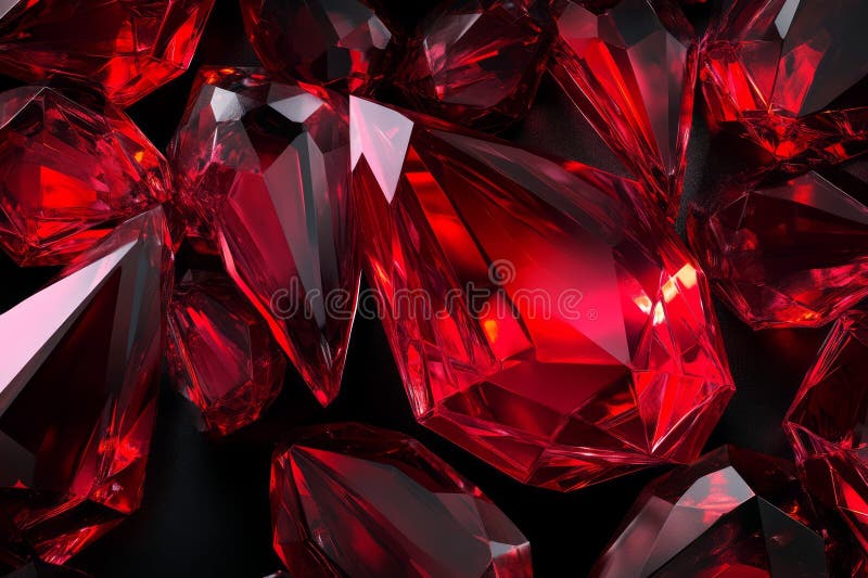 Close-up of Vibrant Red Gemstone Cluster. AI Image Stock Image - Image ...