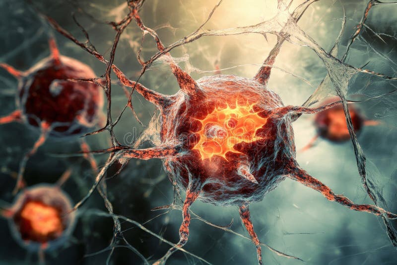 Intricate View of Neurons Communicating in a Vibrant Network during ...