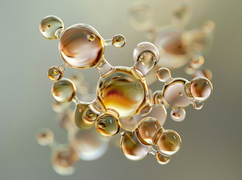 Intricate View of an Oil Molecule Stock Illustration - Illustration of ...
