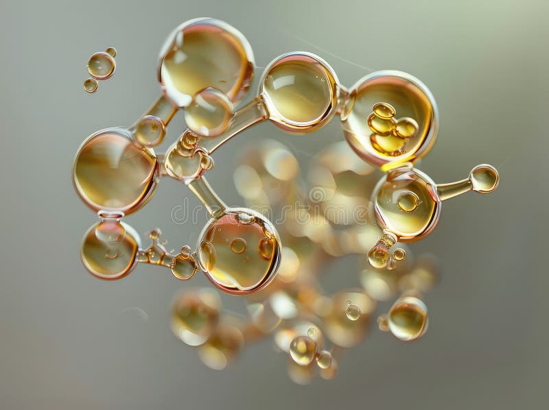 Intricate View of an Oil Molecule Stock Illustration - Illustration of ...