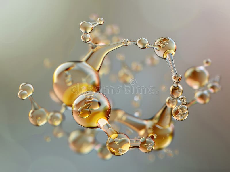 Intricate View of an Oil Molecule Stock Illustration - Illustration of ...