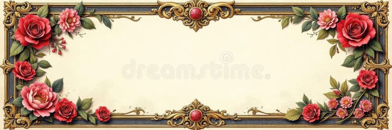 Intricate Vintage Border, Baroque Style Engraving Vector, Decor, Scroll ...