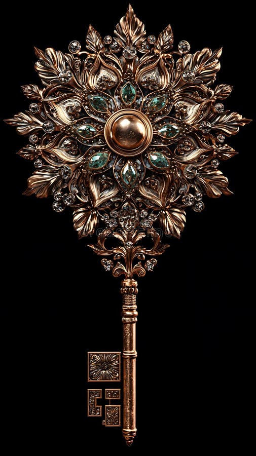 Intricate Vintage Ornamental Key Design Stock Image - Image of motif ...