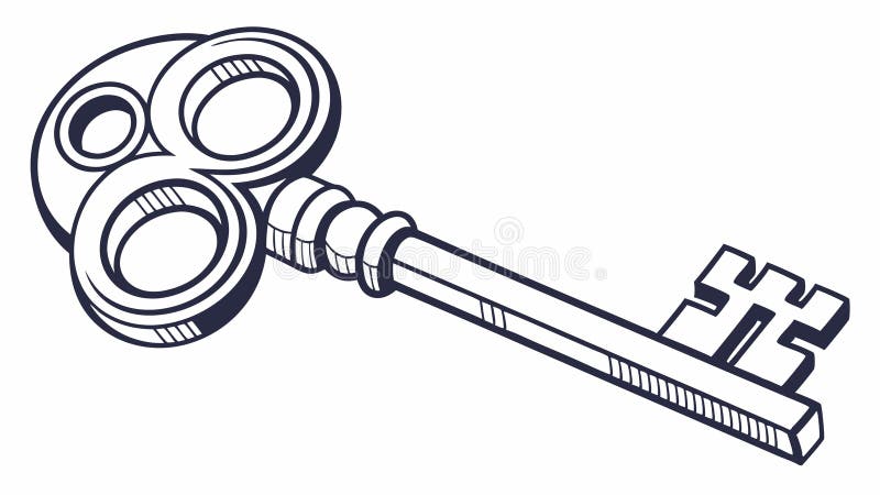 Intricate Vintage Skeleton Key Design, Symbol of Access, Vector Design ...