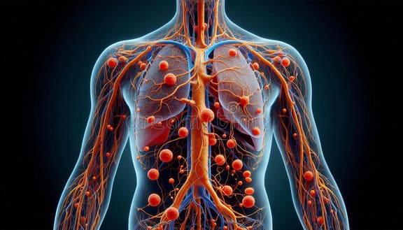 Human Body Anatomy with Vascular System Visualization Stock ...