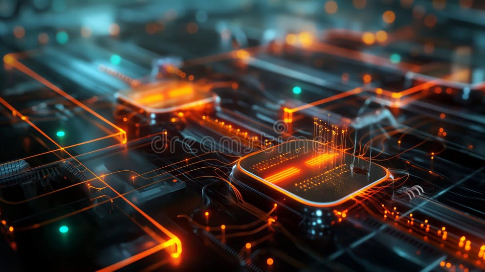 Intricate Visualization of Photon Pathways in Quantum Network Stock ...